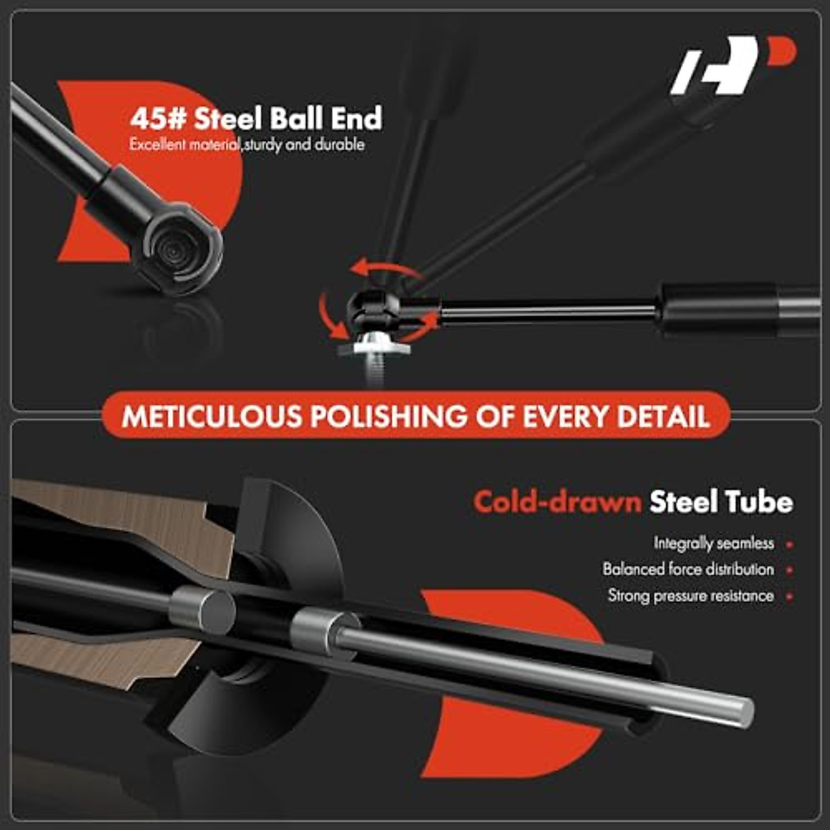 A-Premium Tailgate Assist Shock Strut Compatible with Dodge Trucks Ram 1500 2002-2008 Ram 2500 Ram 3500 2002-2009 DZ43300