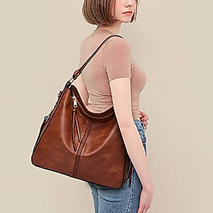 Hobo Bags for Women Cross Body Bag Purses for Women Shoulder Bag for Women Womens Purses and Handbags for Women Women's Shoulder Handbags Purse Leather Crossbody Bags Ladies Handbags (Brown)
