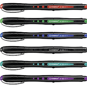 Stabilo Bionic Black Pointball Pen Fine Wallet , Set of 6 , Multicolored