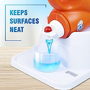 Detergent Laundry Cup Holder for Dispensing Soap, Drip Cather with Angled Downward for Easy Pouring from Big Containers - 12"x8.2"x5.5" (2 Pack)