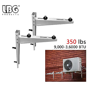 LBG Products Universal Heavy Duty Outdoor Wall Mounting Bracket for Ductless Mini Split Air Conditioner Condenser Unit,Heat Pump Systems, Support up to 350lbs( 9000-36000BTU)