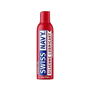 Swiss Navy Premium Silicone Based Lubricant, 6 Ounce Personal Lube Gel for Men Women & Couples, Condom & Latex Safe Hypoallergenic Unscented Zero Residue Lubrication, Works Underwater
