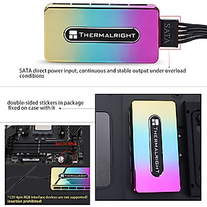 Thermalright Integrated ARGB Fan Hub, 10-Port 3 Pin PC Fan Controller, 5V Fan ARGB Hub, Support up to 10 Fans, SATA Power Cord Direct Input