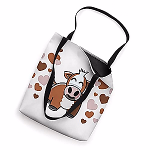 Cute Hereford Cow With Hearts for Hereford Cow Lovers Tote Bag