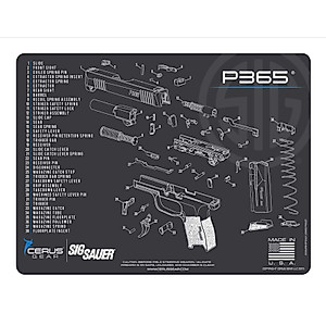 EDOG Range Warrior 27 Pc Gun Cleaning Kit - Compatible with Sig Sauer P365 Pistol - Schematic (Exploded View) Mat, Range Warrior Universal .22 9mm - .45 Kit & Tac Book Accessories Set