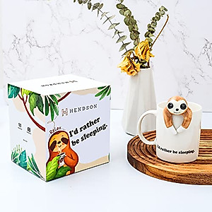 Funny Sloth Coffee Mugs Gift for Women - Unique Cute Sloth Gifts for Women, Men - Birthday Gift for Friends, Coworkers, Aunt, Sister, Mom - I'd Rather Be Sleeping - Sarcastic Novelty Gag Office Gift