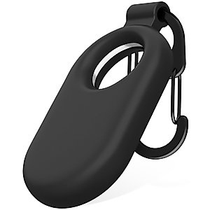 Geiomoo Silicone Case for Galaxy SmartTag2, Protective Cover with Carabiner (Black)