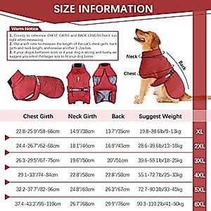 ROZKITCH Extra Warm Dog Coat Reflective Adjustable Dog Jacket Dog Winter Coat with Buckle Fleece Turtleneck Dog Jacket for Cold Weather Soft Winter Coat for Small Medium Extra Large Dogs