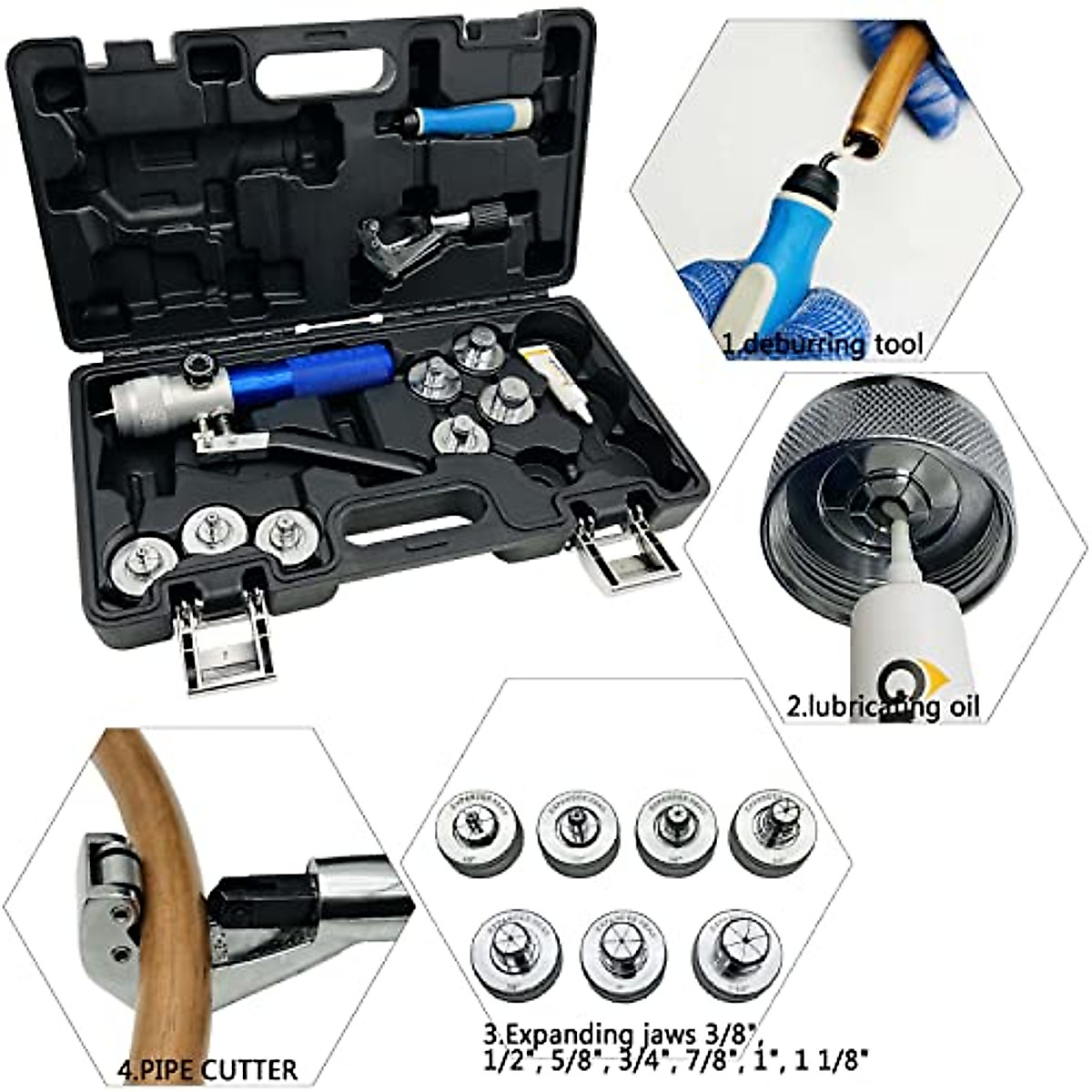 IBOSAD HVAC Hydraulic SWAGING tool kit for copper tubing Expanding 3/8 inch to 1 1/8 inch