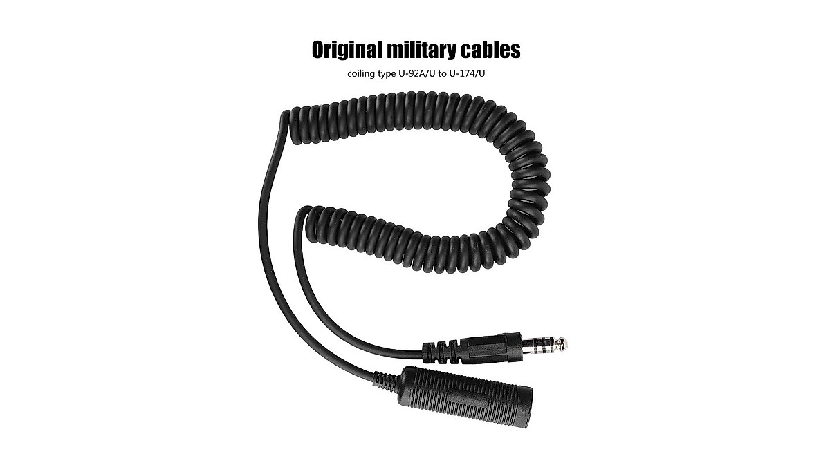 Headphone Extension Cable U-92A to U-174/U for Military Helicopters