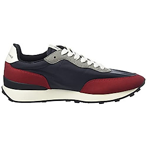 A|X ARMANI EXCHANGE Men's Logo Outline Nylon Sneakers, Navy+Red, 10