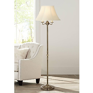 Regency Hill Montebello Traditional 59" Tall Standing Floor Lamps Set of 2 Lights Candelabra 4-Light Gold Metal Antique Brass Finish Living Room Bedroom House Reading Office Home Decor Entryway