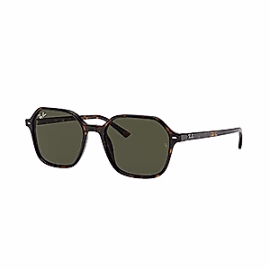Ray-Ban RB2194 John Square Sunglasses, Tortoise/G-15 Green, 51 mm