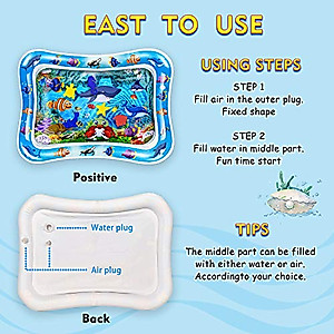 CUKU Tummy time Water Play mat Baby & Toddlers is The Perfect Fun time Play Inflatable Water mat,Activity Center Your Baby's Stimulation Growth