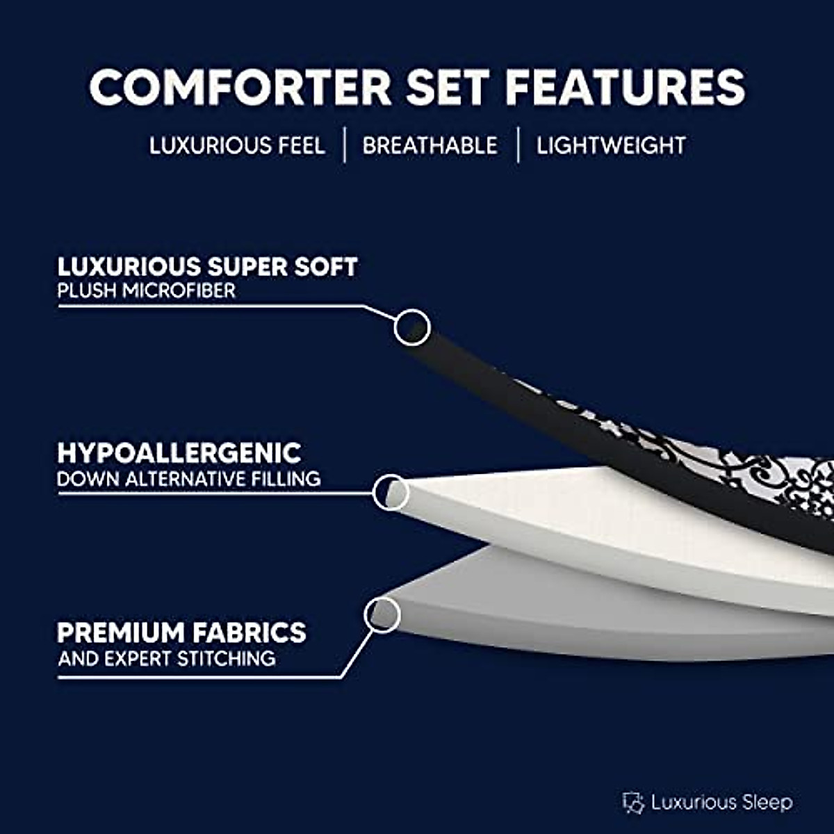 Chic Home Lea 10 Piece Reversible Comforter Bed, King, Navy