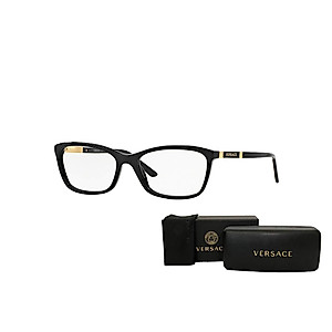 Versace VE3186 GB1 54M Black Cateye Eyeglasses For Women+ BUNDLE With Designer iWear Eyewear Kit