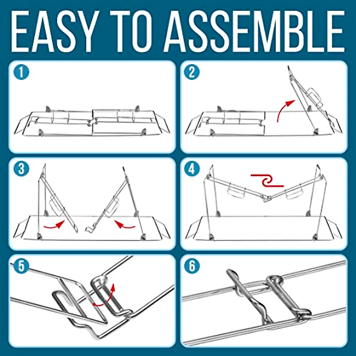 Foldable Chafing Wire Rack Buffet Stand - 6 Pack Full Size Racks For Dish Serving Trays Food Warmer catering supplies for Parties, Occasions, or Events