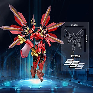 JCPUCT Black Tech Mecha Robot Building Blocks Birthday Gifts, Ages 15 and Up (Halberd Athenas B1152-Without Original Box)