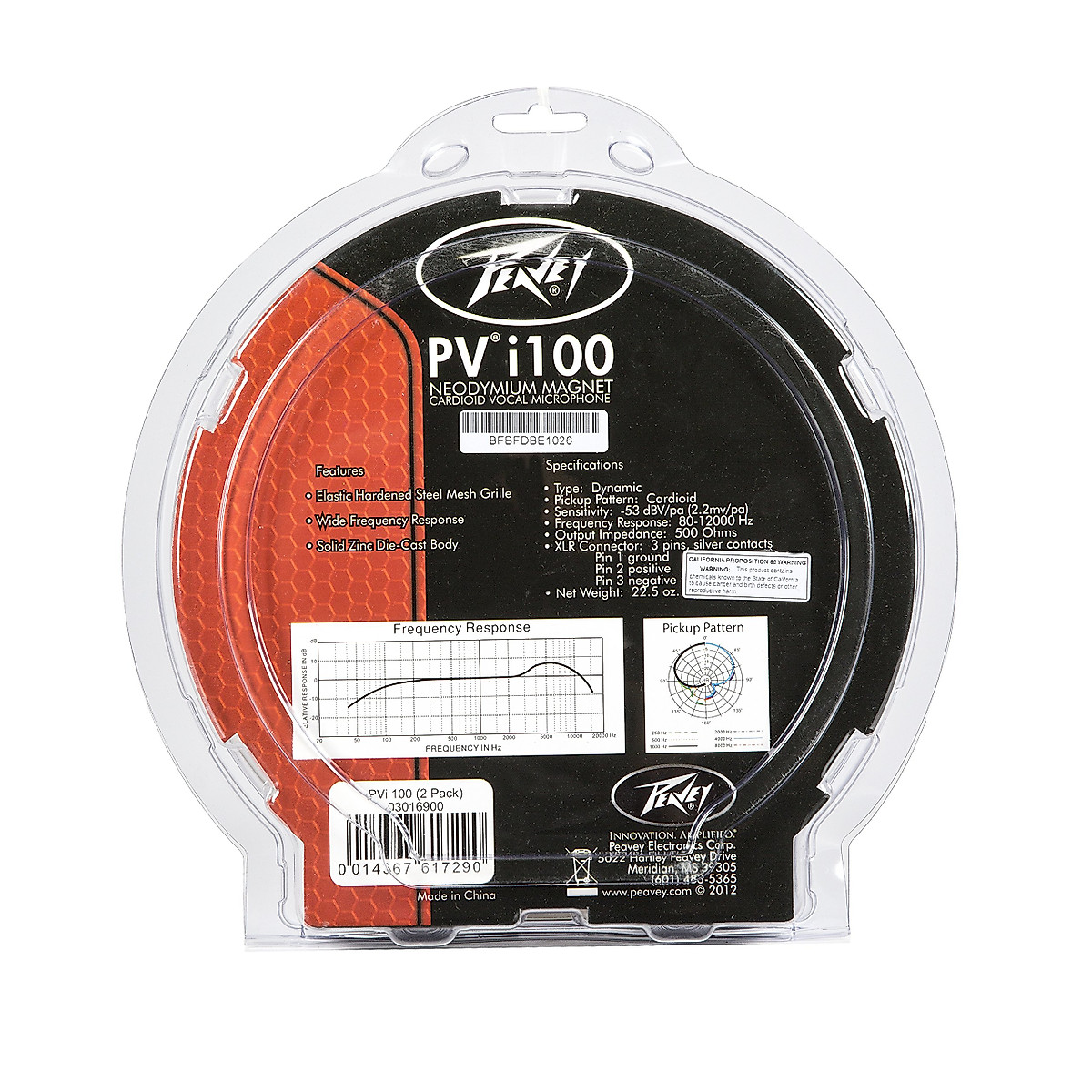 Peavey Pvi 100 - 2-Pack Dynamic Cardiod Microphones