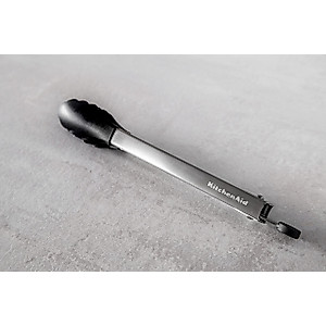 KitchenAid Silicone Tipped Kitchen Tongs, Black