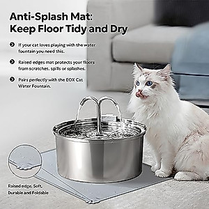 EOX Cat Water Fountain Stainless Steel, 3.2L/108oz Automatic Pet Water Fountain Dog Water Dispenser Water Bowl with 3 Replacement Filters, Ultra-Quiet Pump, 1 Waterproof Mat and 1 Cleaning Brush