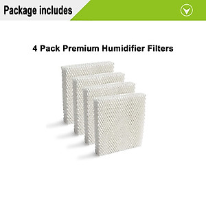 Lemige 4 Pack Humidifier Wicking HFT600 Filters T Compatible with Honeywell Tower Humidifier HEV615 HEV620, Compare to part HFT600T HFT600PDQ