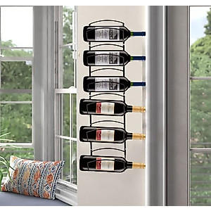 GAKEIHOO Wine Rack Wall Mounted, Wall Wine Rack for 6 Wine Bottles Wine Rack Organizer Wine Storage Display Holder for Kitchen Dining Room Bar