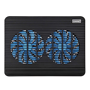 Laptop Cooling Pad, Coolertek USB Powered Laptop Cooler, 2 Blue Silent Big Fans, Height Adjustable Non-Slip Laptop Stand with Dual USB 2.0 Ports, Fits 11-17 Inch Notebook - Black (N2)