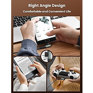 AINOPE Micro USB Charging Cable [2 Pack], Micro USB Cable 6.6FT Right Angle, Durable Nylon Braided USB to Micro USB Cable Compatible with Samsung Galaxy S6,J7 Edge Note 5,fire Tablet,Kindle