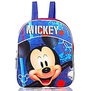 Mickey Mouse Mini Backpack and Drawstring Bag for Boys Set - Bundle with 11'' Mickey Mouse Mini Backpack, Drawstring Bag, Water Bottle, Stickers, More | Mickey Backpack Toddler
