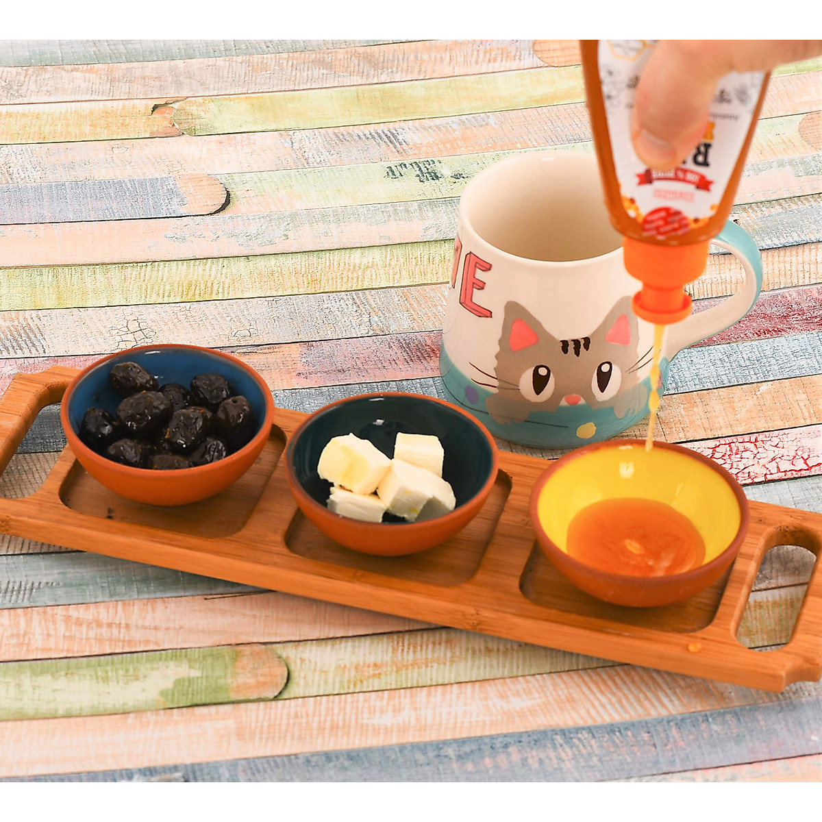 Onquma Ceramic Pinch Bowls - Natural Line and Handcrafted Ceramic Prep Small Sauce Dipping Serving Pinch Bowls - Multicolor Home, Kitchen, Coffee Table Decor| Set of 6, 3.34 x 1.57 x 3.34 inches