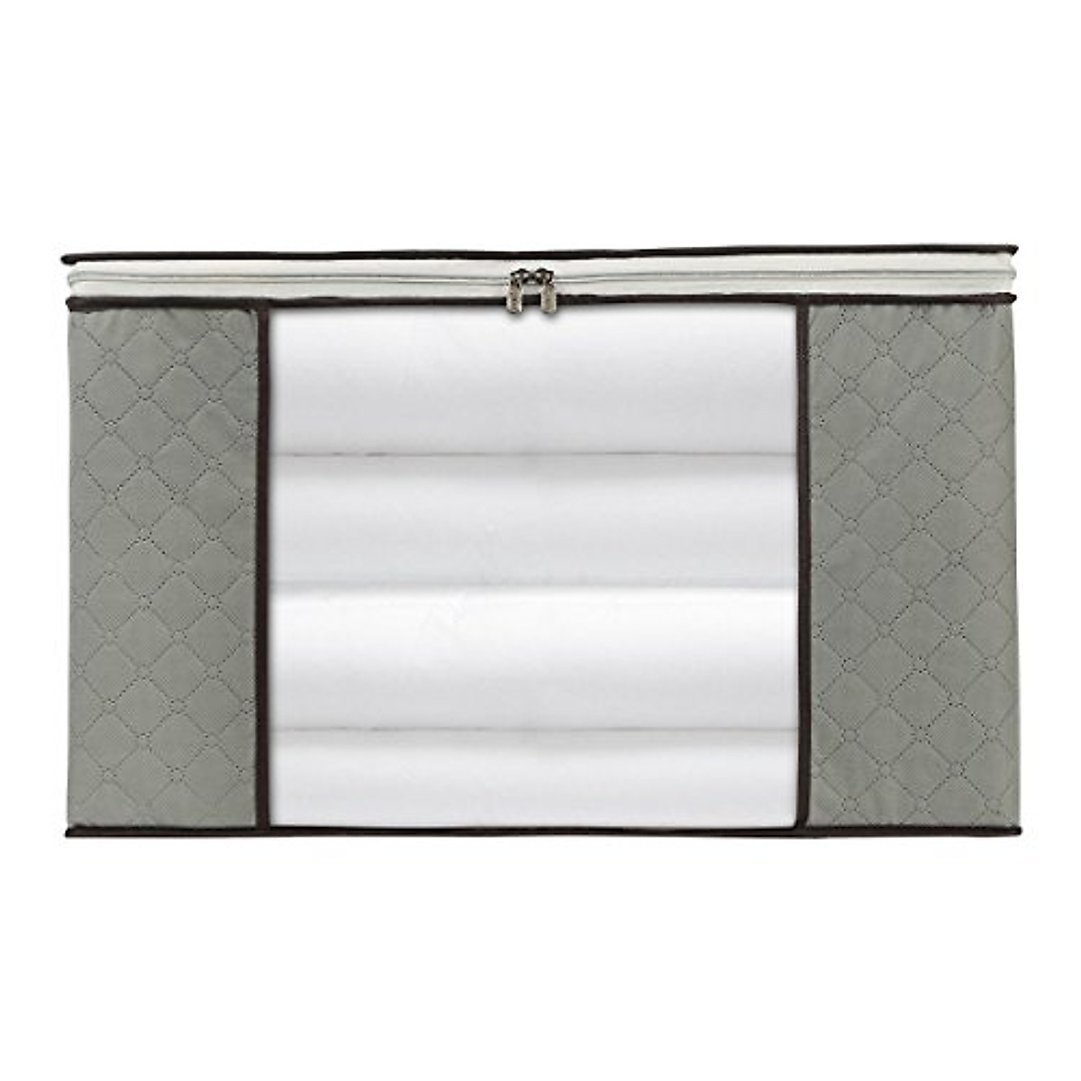 2 Pack Foldable Large Storage Bags 24 x 16 x 14 (L x W x H) inch for Comforter Quilt Blanket Clothes with Clear Window & Handles - Easy to Fit King Size Comforter Set - Closet Under Bed Organizer