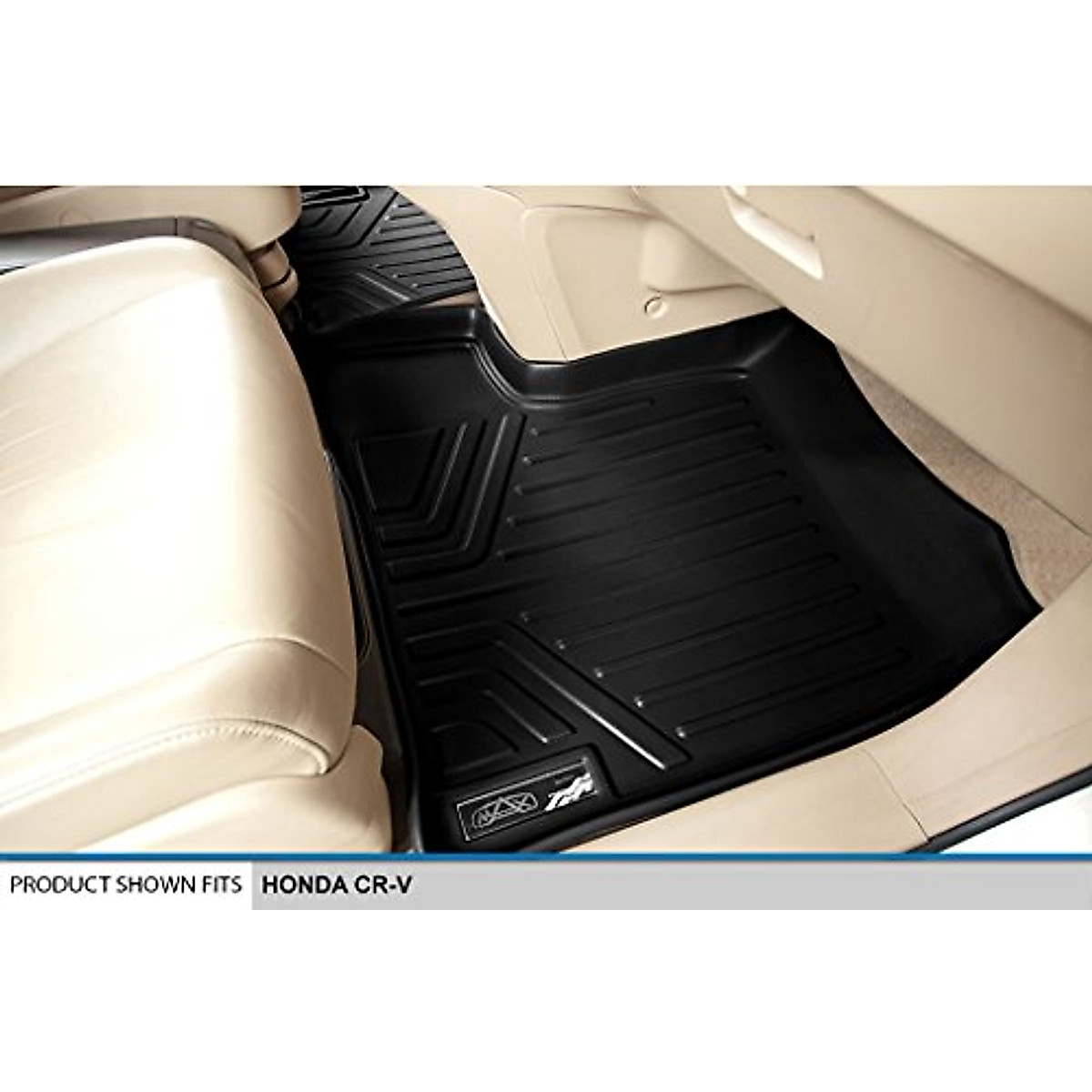 MAXLINER Floor Mats 2 Row Liner Set Black for 2007-2011 Honda CR-V