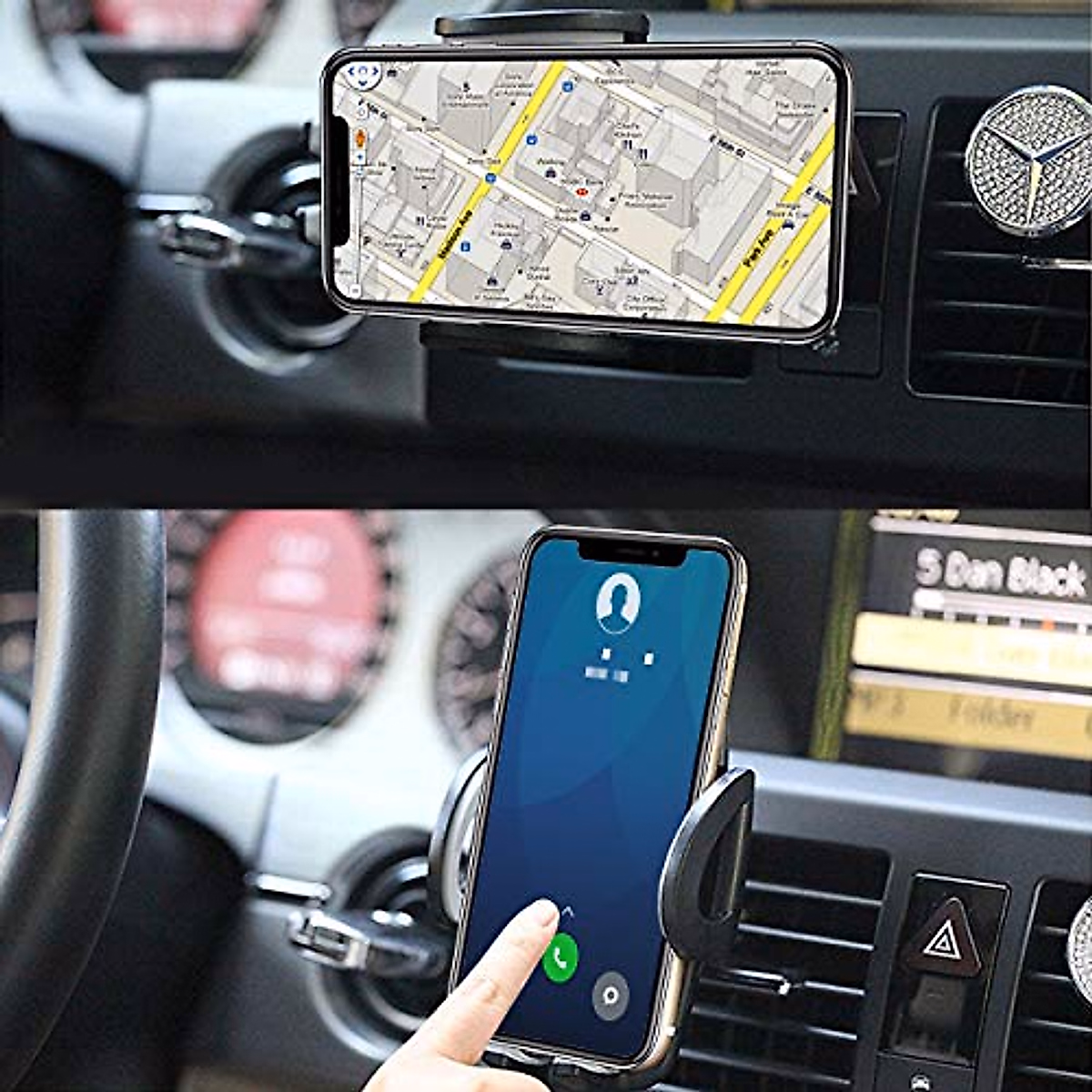 Ailun Car Phone Mount Air Vent Cellphone Holder Cradle 2Pack Universal for iPhone 14/13/12/11/11 Pro/11 Pro Max/X Xs XR Xs Max and More Smartphones Black