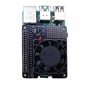 Treedix Compatible with Raspberry 4/4B Fan Hat Heatsink Kit GPIO Expansion Board with PWM Controllable Single Cooling Fan DC 5V