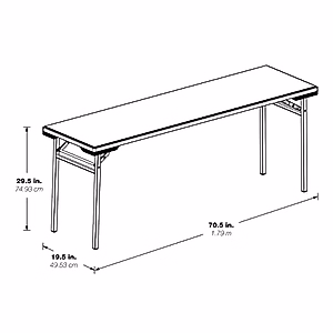 Office Star Resin Multipurpose Rectangle Folding Training Table for Home or Office, 5.87 Feet Long