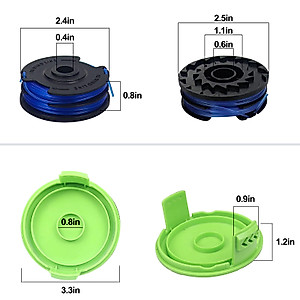 Mifyca 29082 29242 String Trimmer Spool Dual Line Compatible with Green-Works 20V 40V Electric String Trimmers 21212 21272, 27ft 0.065” Dual Line with 3411546A6 Cap Covers (6 Spools+1 Cap)