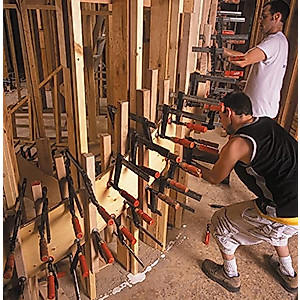 BESSEY Light Duty Tradesman's Bar Clamp - 2.5x12 In - TGJ2.512 - Woodworking Clamps with Wooden Handle, Ideal for Home Improvement & Workbench Projects, carpentry and Cabinetry, Black & Red