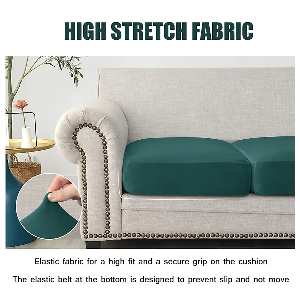 Jonuiony Wear-Resistant Universal Sofa Cover, Stretch Velvet Separate Couch Cushion Slipcovers, L Shape Sofa Chaise Covers for Both Left/Right Sectional Couch Protector(Camel,Back Cover)