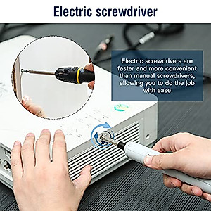 QYBEEDE Cordless Electric Screwdriver, 3.6V Mini Home Screwdriver Set Precision Bits with Screw Accessories Portable Magnetic Repair Tool Rechargeable Power Screwdriver for Phone Watch Camera Laptop
