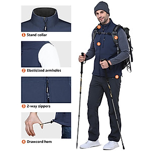 Outdoor Ventures Men's Running Vest Outerwear, Lightweight Windproof Fleece-Lined Softshell Sleeveless Jacket for Golf