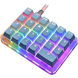 Macro Keypad 23 Keys Mechanical Mini Keyboard One Handed Colorful RGB Backlit Portable Programmable Single-Handed Gaming Keypad for OSU Electric Contest Game PC Laptop MAC Win Geeker Outemu Red Switch