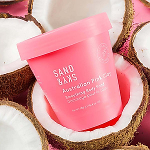 Sand & Sky Australian Pink Clay Smoothing Body Sand. Organic Exfoliating Body Scrub