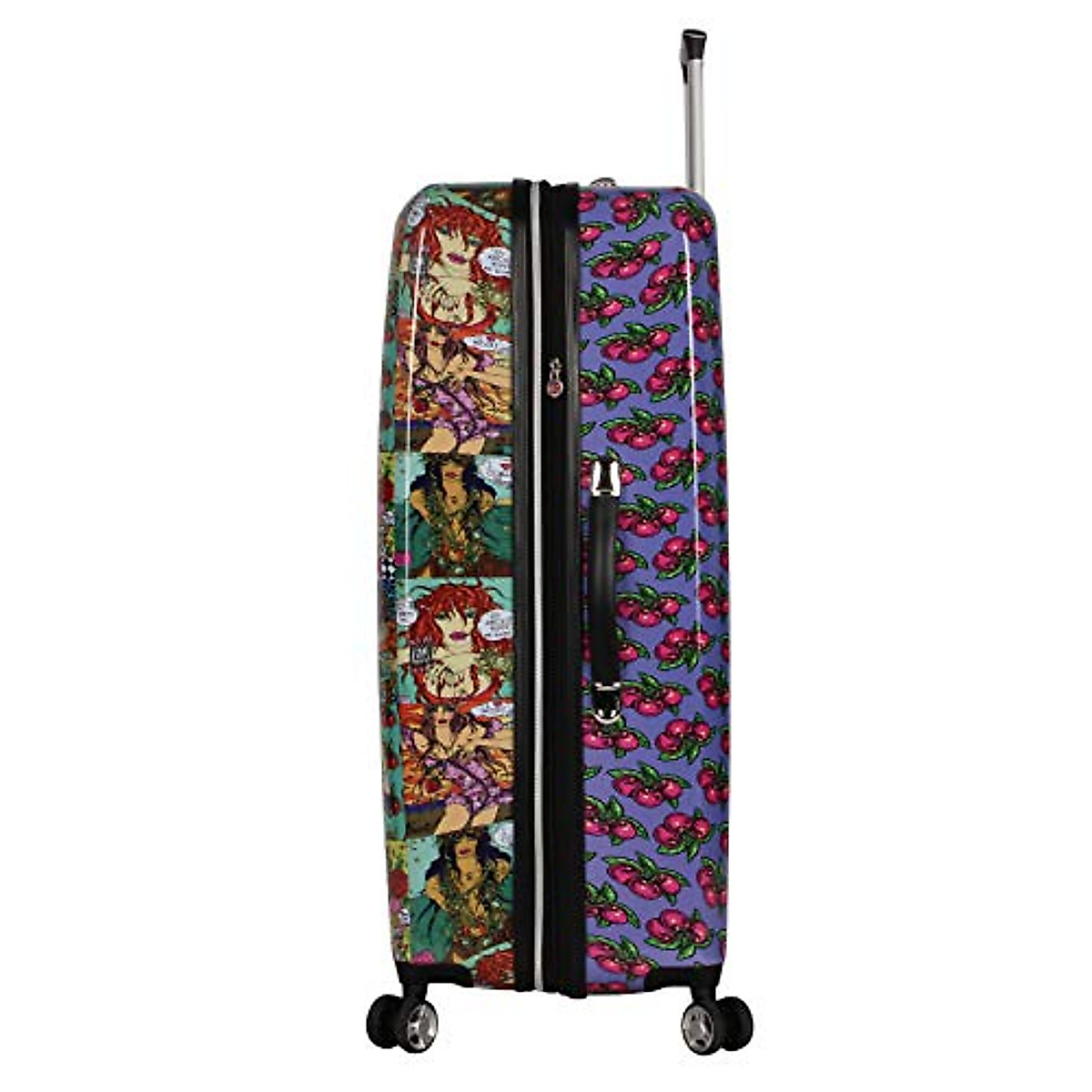 Betsey Johnson 30 Inch Checked Luggage Collection - Expandable Scratch Resistant (ABS + PC) Hardside Suitcase - Designer Lightweight Bag with 8-Rolling Spinner Wheels (Girls Print, 30in)