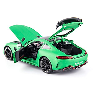 BDTCTK 1/24 Benz AMG GTR Toy Cars Model Car, Zinc Alloy Pull Back Toy car with Sound and Light for Kids Boy Girl Gift(Green)