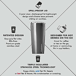 Corkcicle Insulated Bottle, Stainless steel, Gunmetal, 47 cl