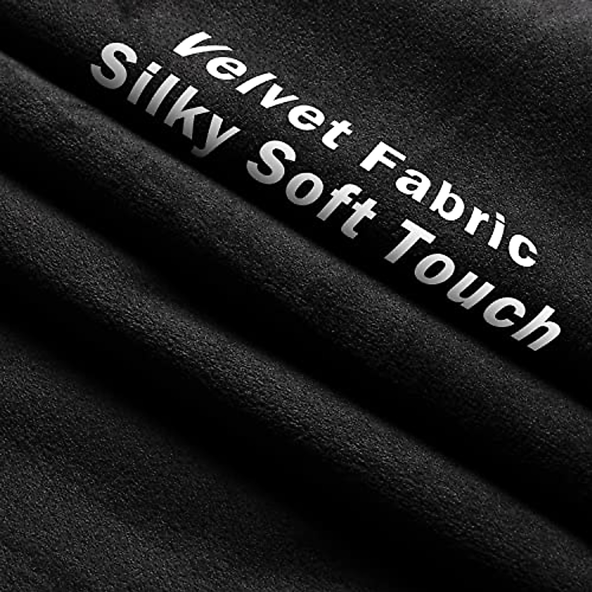 Victree Black Velvet Curtains for Bedroom, Blackout Curtains 52 x 84 inch Length - Room Darkening Sun Light Blocking Grommet Window Drapes for Living Room, 2 Panels