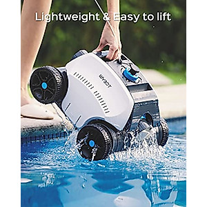 WYBOT Sophisticated Cordless Robotic Pool Cleaner, with 130mins Working Time, Pool Vacuum for Above Ground Pools, Strong Suction, LED Indicator, Ideal for Pools Up to 1300 Sq.ft