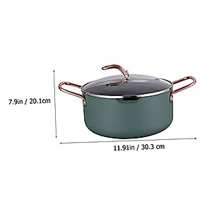 Angoily 1 Set Non Stick Food Supplement Pan Korean Pots for Cooking Food Pans with Lids Cooking Noodles Pot Shabu Shabu Pot Steel Stock Pot Non-stick Stockpot Food Cooking Pot