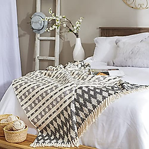 DII California Casual, Colby Southwest Woven Throw, Black & Gray, 50x60